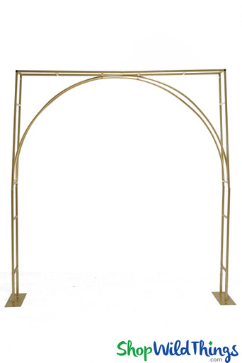 Double Backdrop Round and Square Gold Metal Arch - 7.5' H x 7.5 W ...