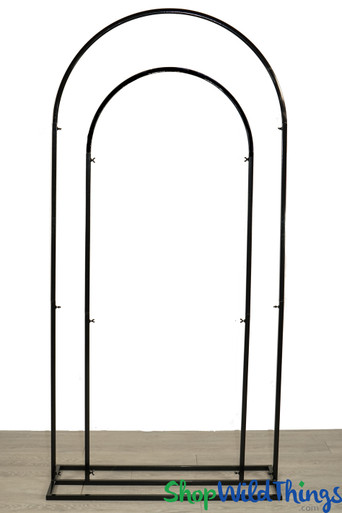 Black Wedding Arch 6' 10" Tall - Double Archway Backdrop "Miami ...