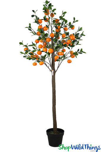 Realistic Looking Faux Orange Citrus Fruit Tree 5 Foot 9 Inches Tall