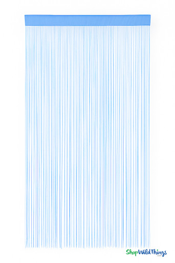 Siky Light Blue 6' Long String Fringe Curtains | ShopWildThings.com