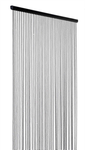 Solid Black Ball Chain Beaded Curtain 6' Long - ShopWildThings.com