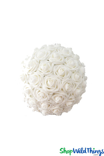 Floating 7" Rose Flower Ball Wedding Decor - ShopWildThings.com