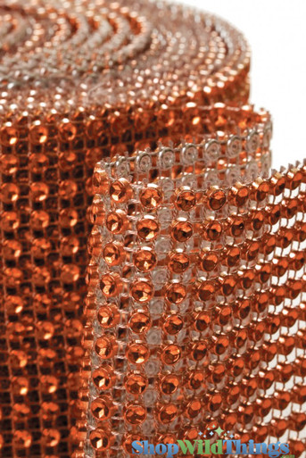 Diamond Wrap Mesh Ribbon Rolls - Orange - 30' Roll Discount