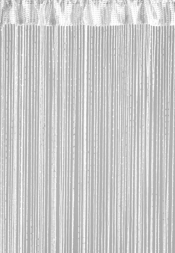 White String Curtain with Silver Threads - ShopWildThings.com