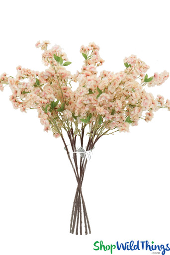 41" Tall Silky Pink & Cream Flowering, Bendable Tree Branch ...