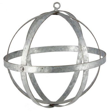 12" Hanging or Tabletop Galvanized Metal Garden Sphere | ShopWildThings.com