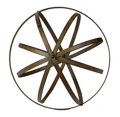 Wrought Iron Sphere | 12" Hanging or Yard Sculpture | ShopWildThings.com