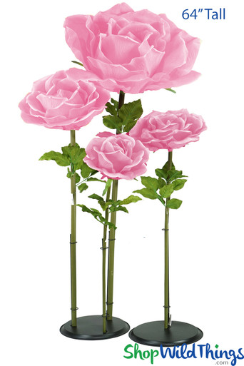 Jumbo Artificial Roses Lifesize |Huge Flower Props 64" H