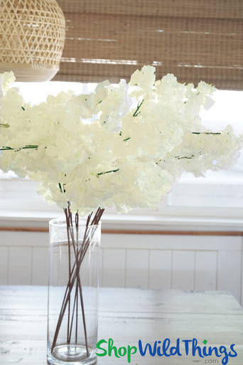 36" Cream Flowering Dogwood Blossom Tree Branch | Artificial Florals ...