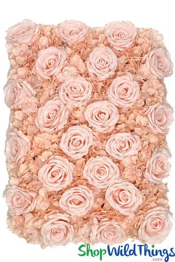 Soft Pink & Peach Silk Rose Flower Wall Panel 19" x 26 ...