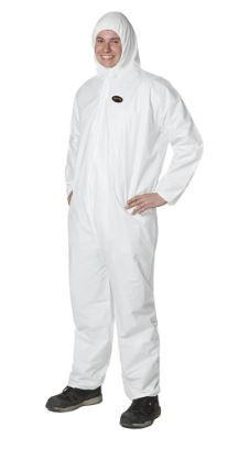 COVERALL DISPOSABLE WOMEN L WHT 39IN