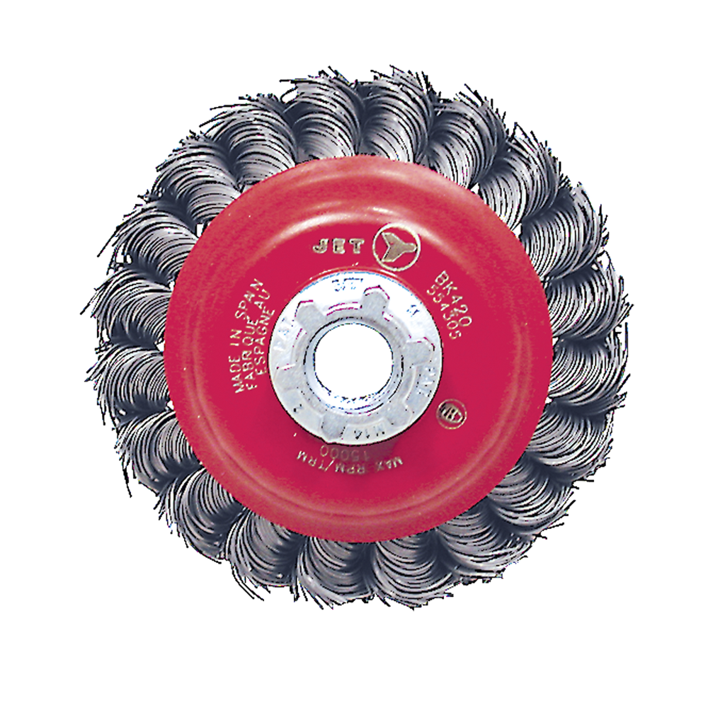 BRUSH WHL W 4IN 0.02IN TWIST KNOT