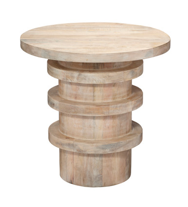 Revolve Wood Side Table, Cream - Demarchelier & Co.