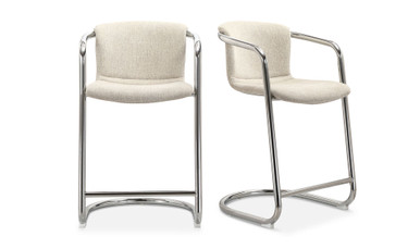 Freeman Chrome Frame Counter Stool-Set Of Two - Demarchelier & Co.