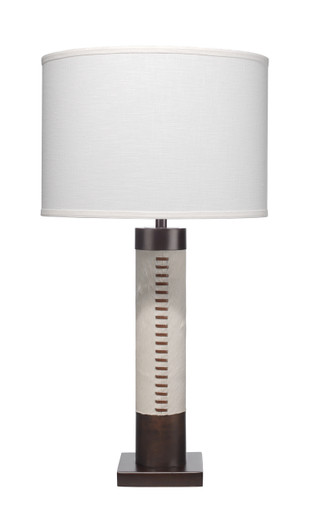 Sheridan Ox Hide Table Lamp with Linen Shade - Demarchelier & Co.