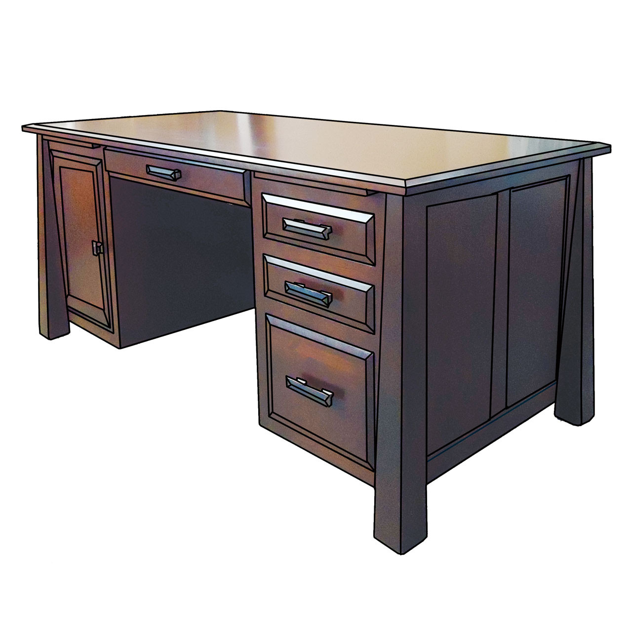 DV Shaker Executive Desk