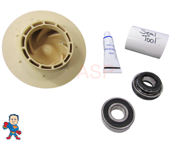 Spa Hot Tub Pump 3HP Impeller Bearing & Seal Kit LX300 LP300 Intertek ...