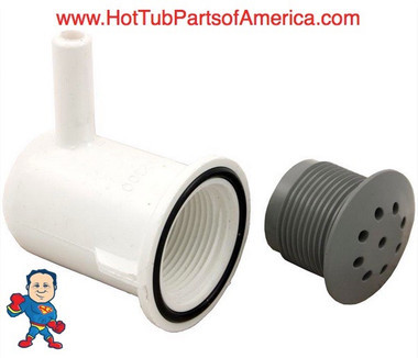 Air Injector, Top Flo, 3/8"b, 90° ELL Body, Gray, Salt & Pepper Style ...