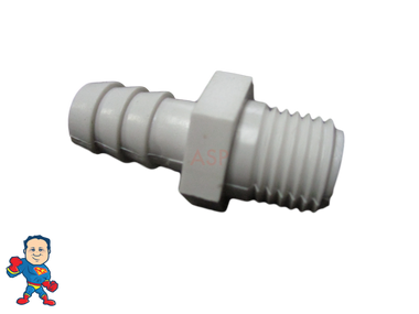 Barb Adapter, 3/8"b x 1/4"mpt, Pump Wet End Face fits Aqua-Flo & CMP
