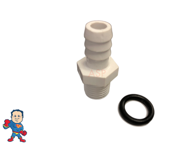 Barb Adapter, 3/8"b x 1/4"mpt, With Silicon Kit Pump Wet End Face fits ...