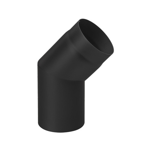 Bocht 45° Ø120mm Dikwandig staal zwart | Heating World