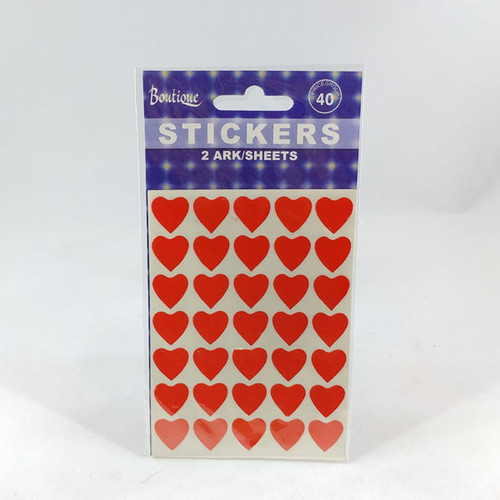 Heart stickers 35 stickers per sheet 2 sheets - Nordisk Import