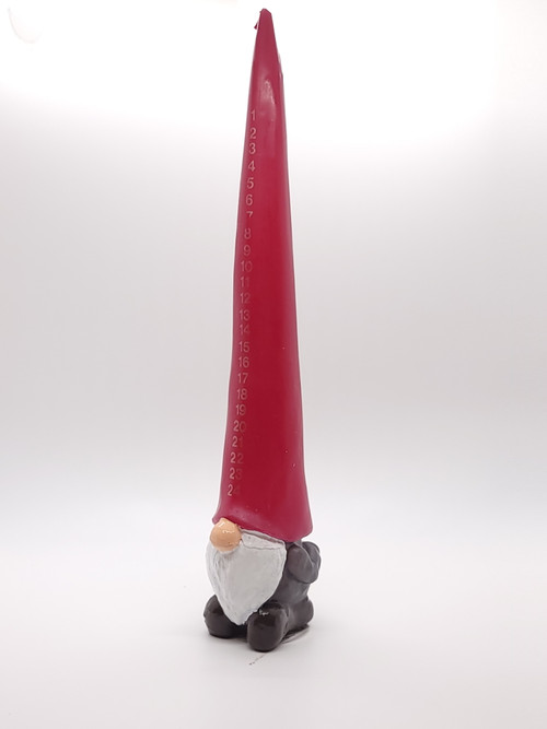 Cone Advent Candle, Nisse with Tall Red Hat - Red, 7.5x33cm - Nordisk ...