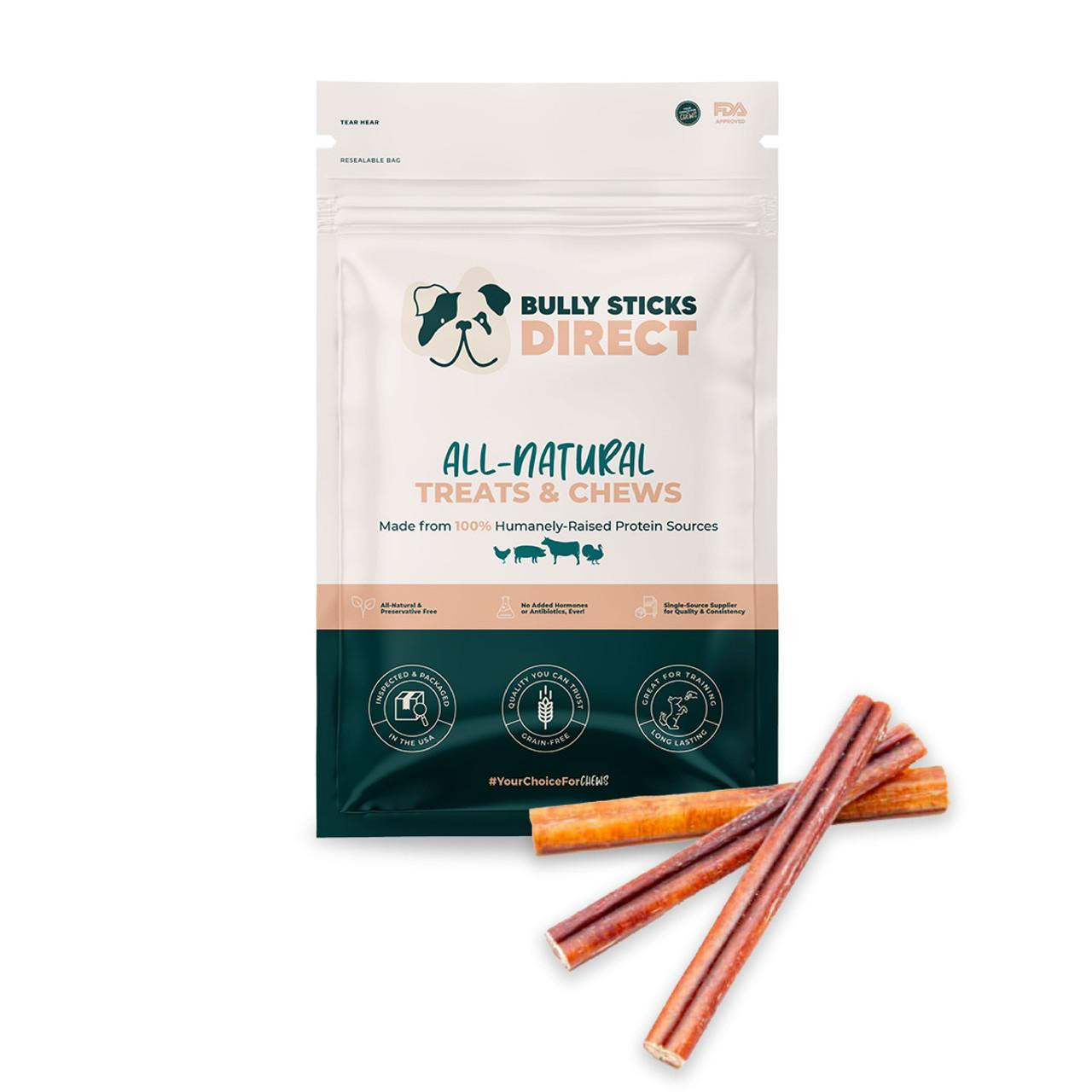 6 Inch Bully Sticks | Odor Free 6” Standard Bully Sticks