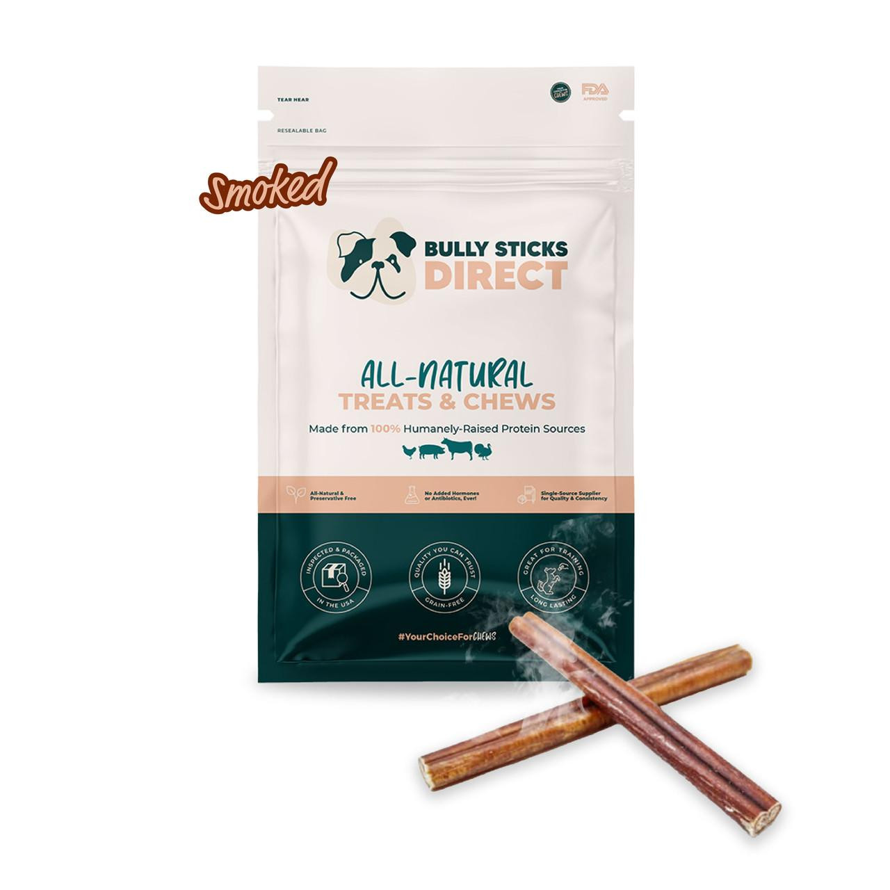 6 Inch Bully Sticks | Smoked Standard Bully Sticks