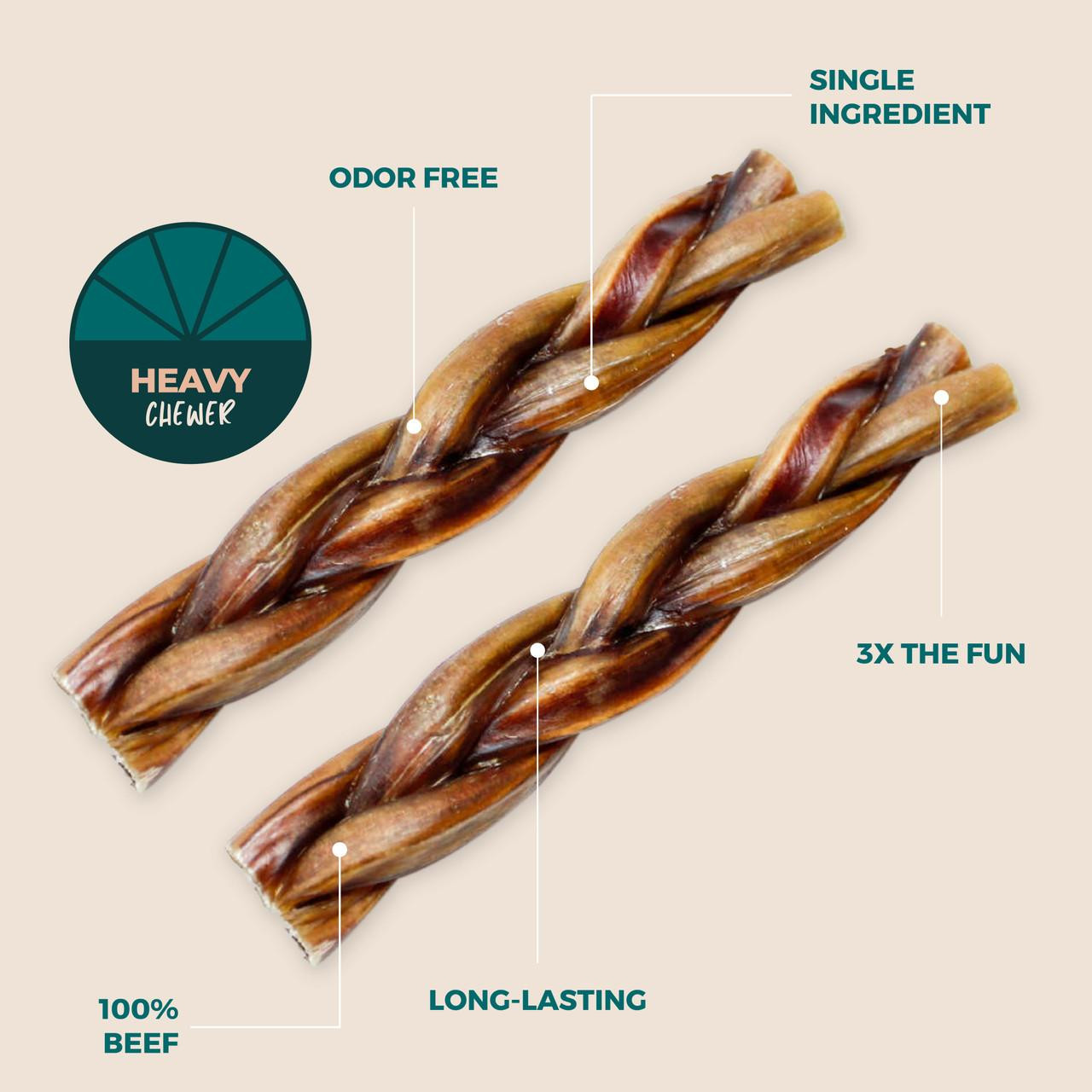 Best Quality 7" BRAIDED BULLY STICKS (MONSTER) | Bully Sticks Direct