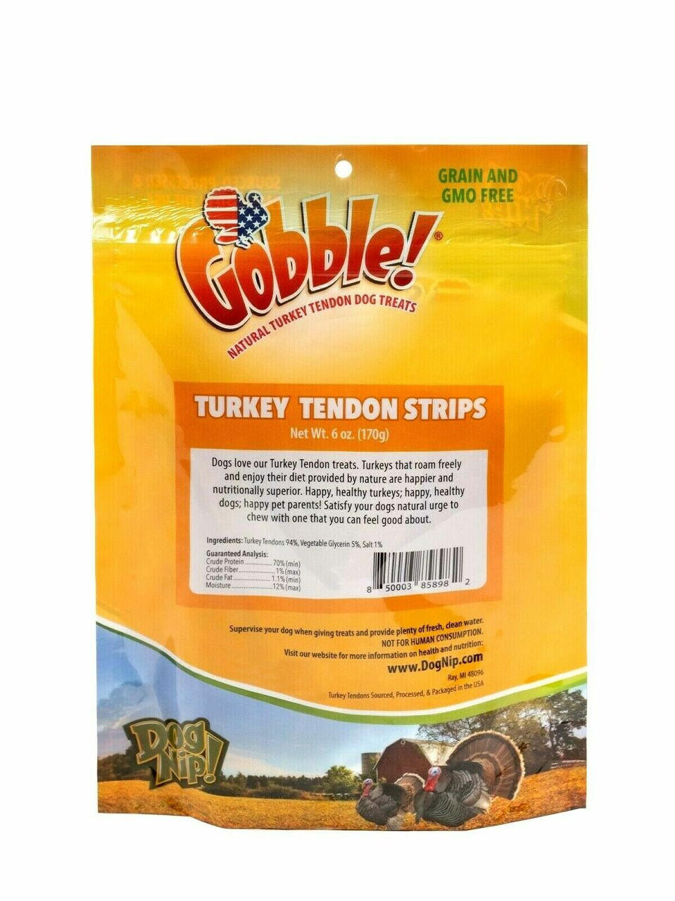 6 Oz Turkey Tendon Strips for Dogs | Gobble Turkey Tendons