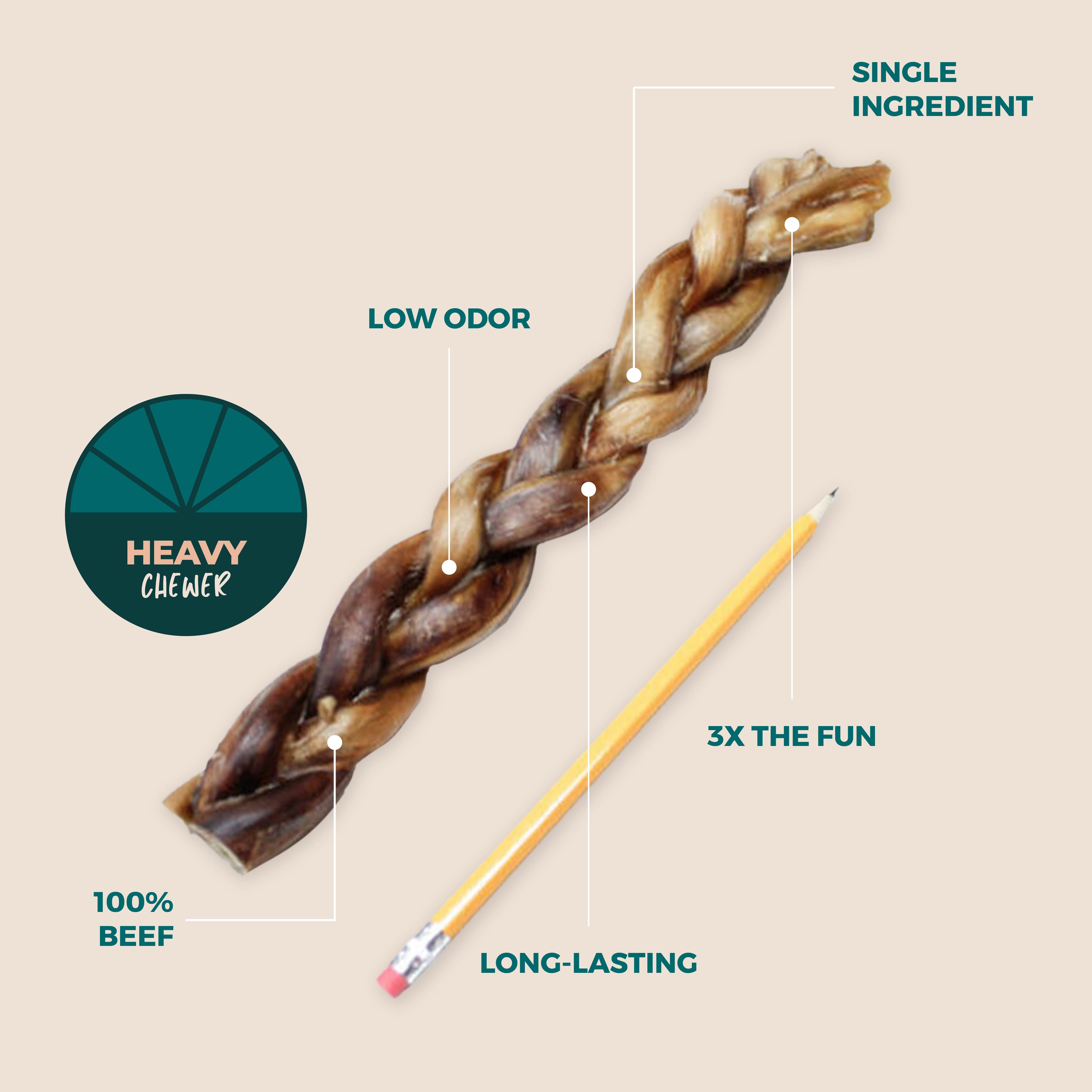 12 Inch Braided Bully Sticks | Braided Beef Bully Sticks - Bully Sticks ...