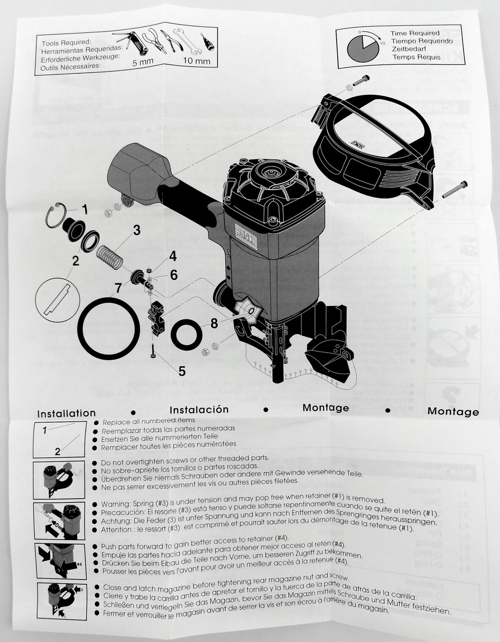 Senco YK0227 Feeder System Repair Kit “D” For SCN60 SCN65