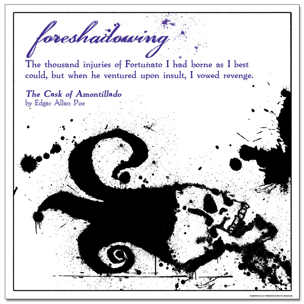 Literary Term, Foreshadowing, Black and White, Edgar Allan Poe Quote ...