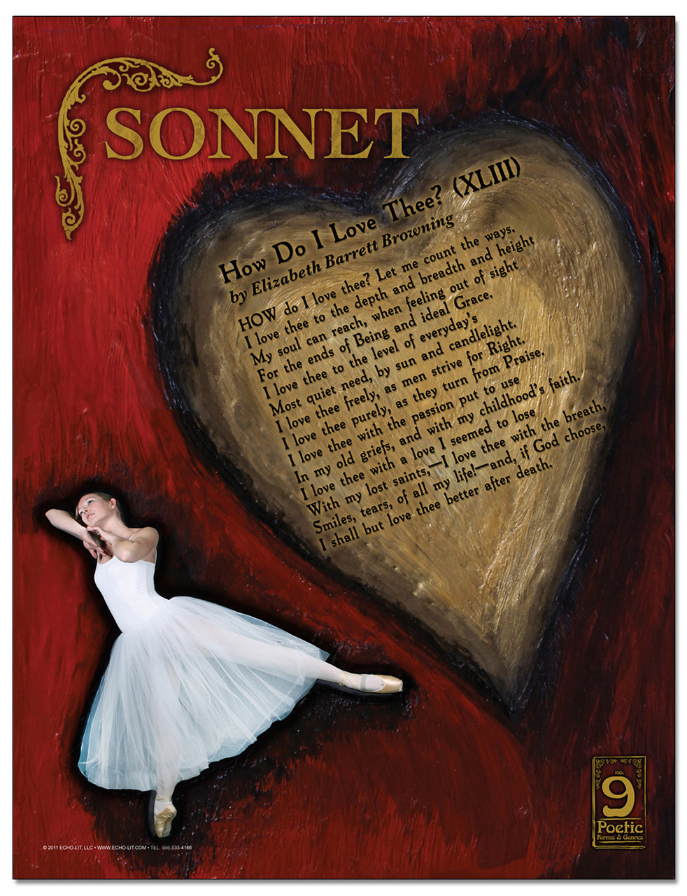 Sonnet - Educational Poetry Poster. Literary Art Print. - Echo-Lit