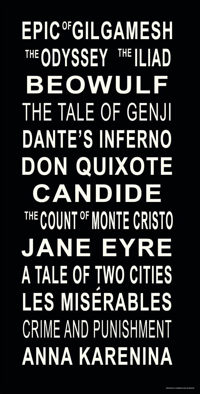 World Literature Subway Sign, Literary Poster. - Echo-Lit