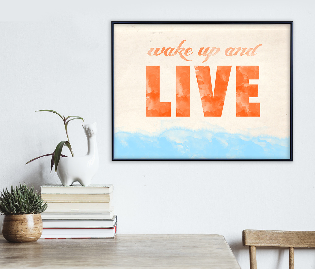 Wake Up and Live Inspirational Quote Poster. - Echo-Lit