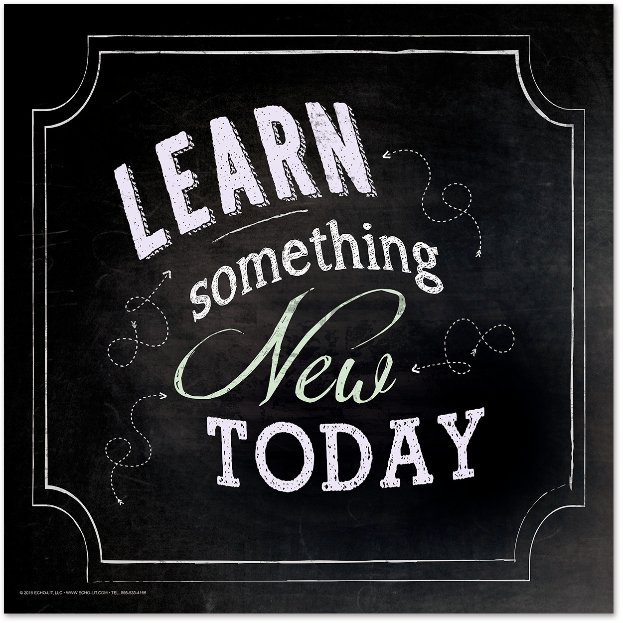 Learn Something New Today Inspirational Quote Poster. Chalkboard Style ...