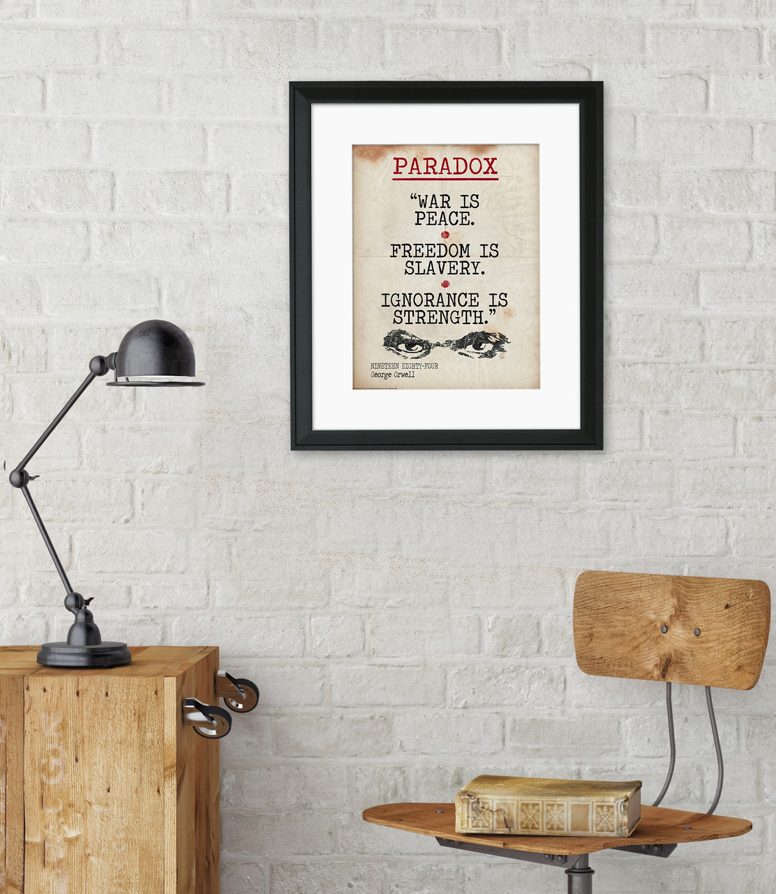 Nineteen Eighty-Four Paradox Quote, Literary Term Poster featuring ...