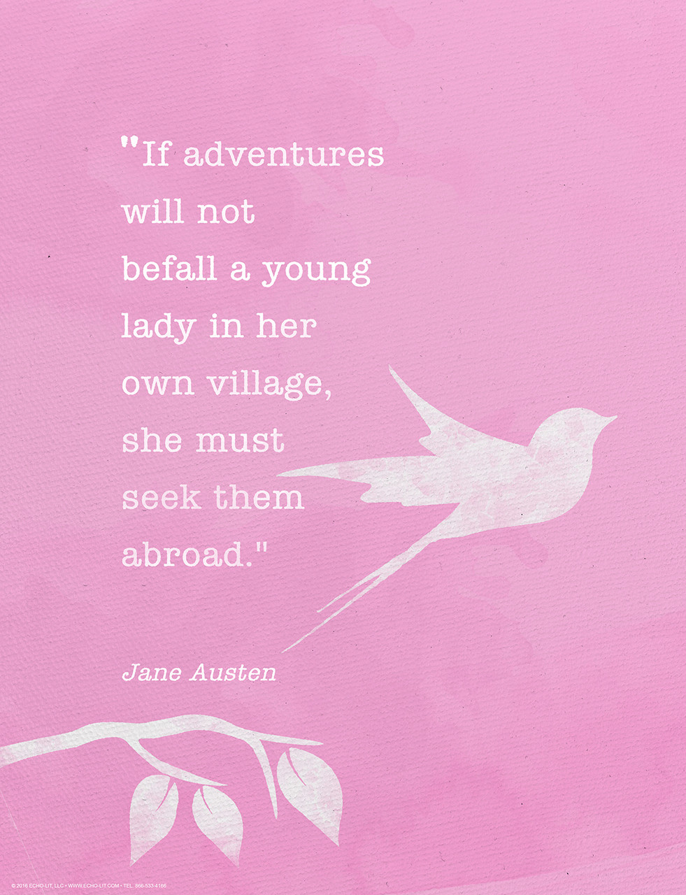 Jane Austen Seek Adventure Quote Poster. - Echo-Lit