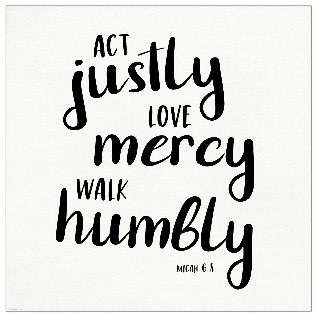Act Justly Spiritual & Inspirational Quote Print. Bible Verse Poster ...