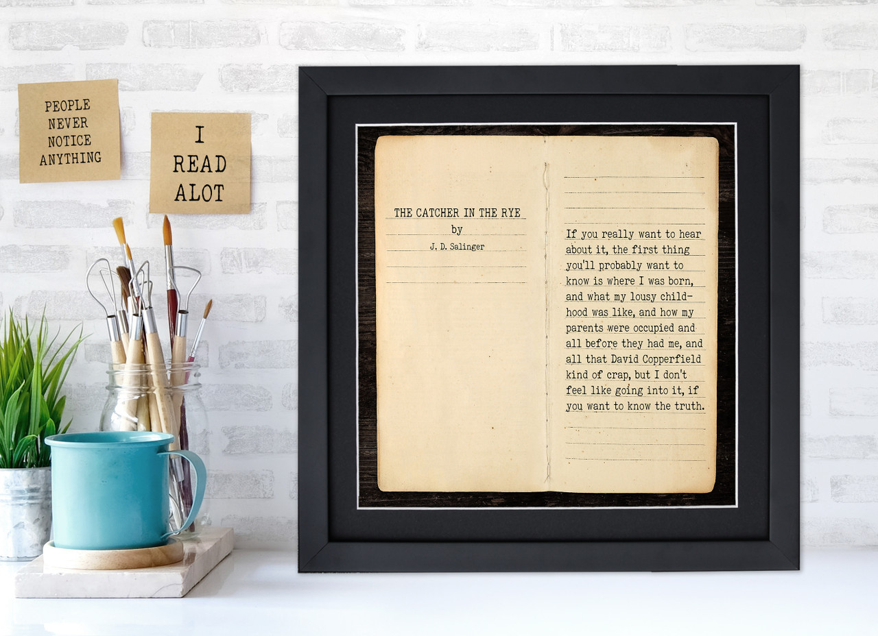 Catcher in the Rye J.D. Salinger Literary Quote Print. - Echo-Lit