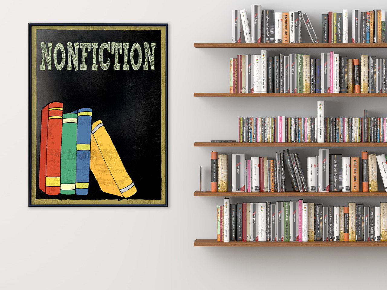 Nonfiction Books Customizable Library Print. - Echo-Lit