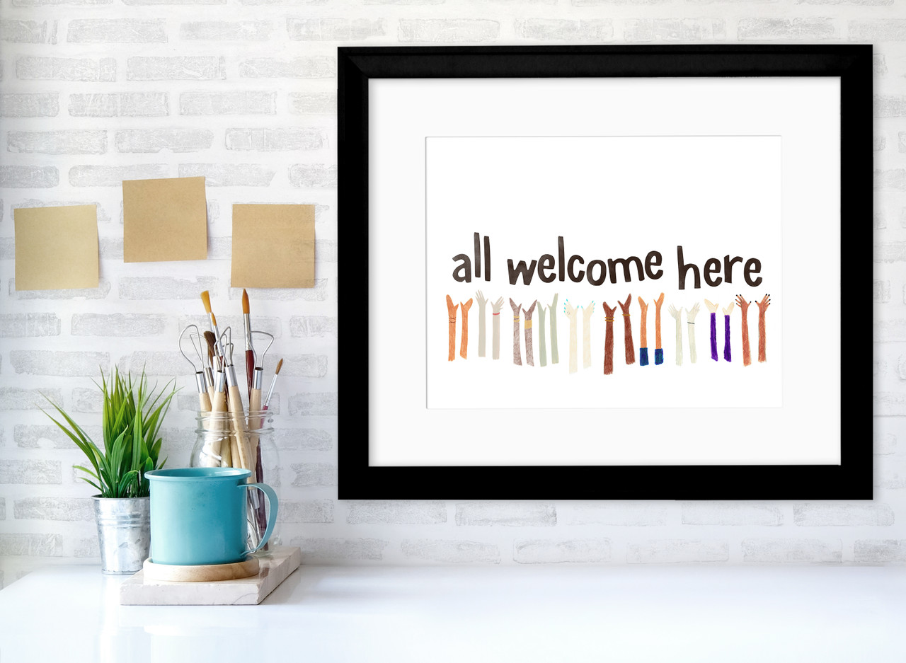 All Welcome Art Print. Diversity and Inclusivity Poster. - Echo-Lit