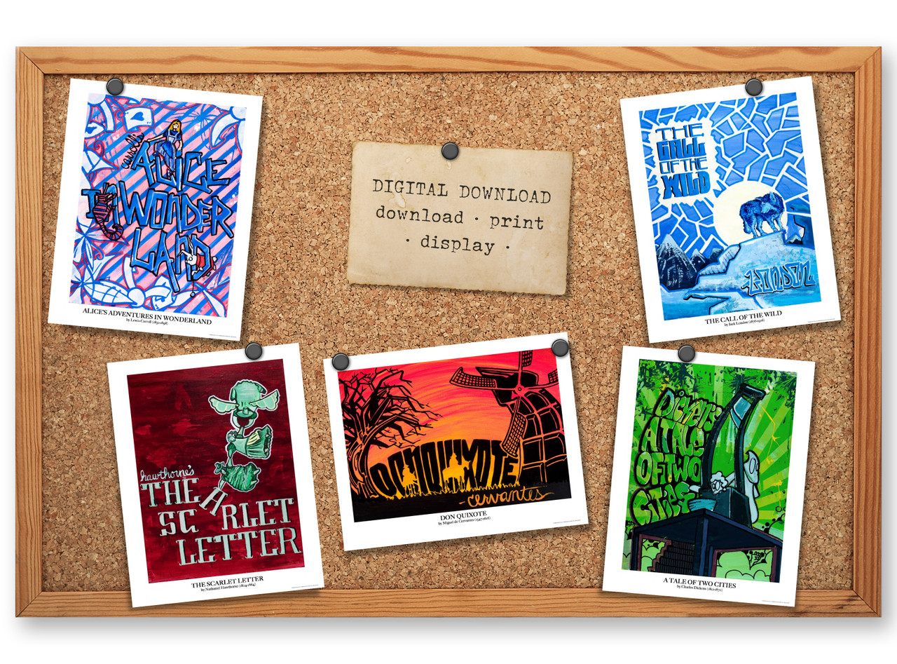 Graffiti Classics - Literary Art 5 Poster DIGITAL DOWNLOAD Bundle ...