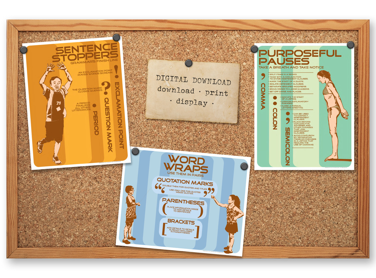 Punctuation Three Poster DIGITAL DOWNLOAD Bundle - Echo-Lit