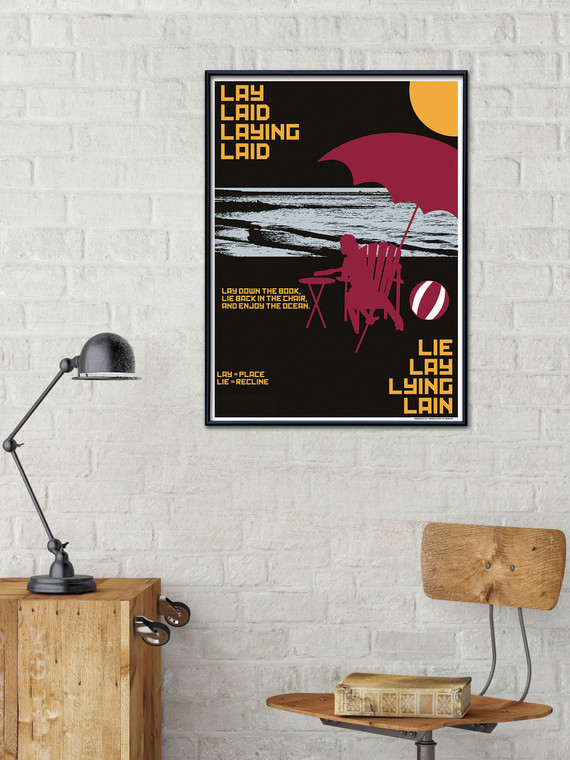 Lay/Lie - Language Arts Educational Poster - Echo-Lit