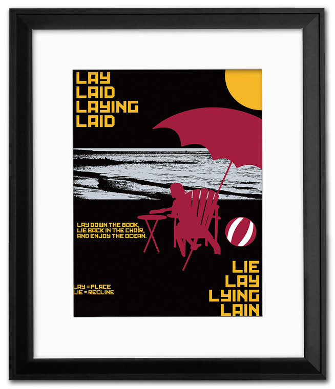 Lay/Lie - Language Arts Educational Poster - Echo-Lit