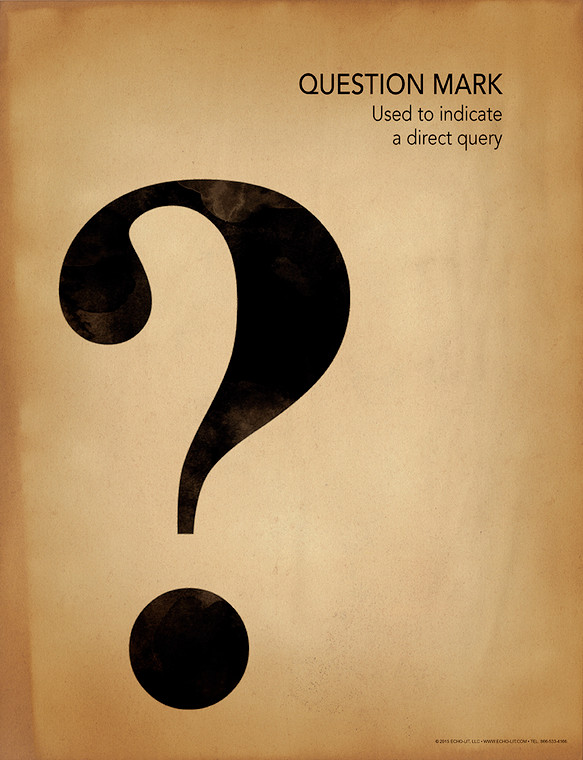 Question Mark, Writing, Punctuation and Grammar Art Print. - Echo-Lit