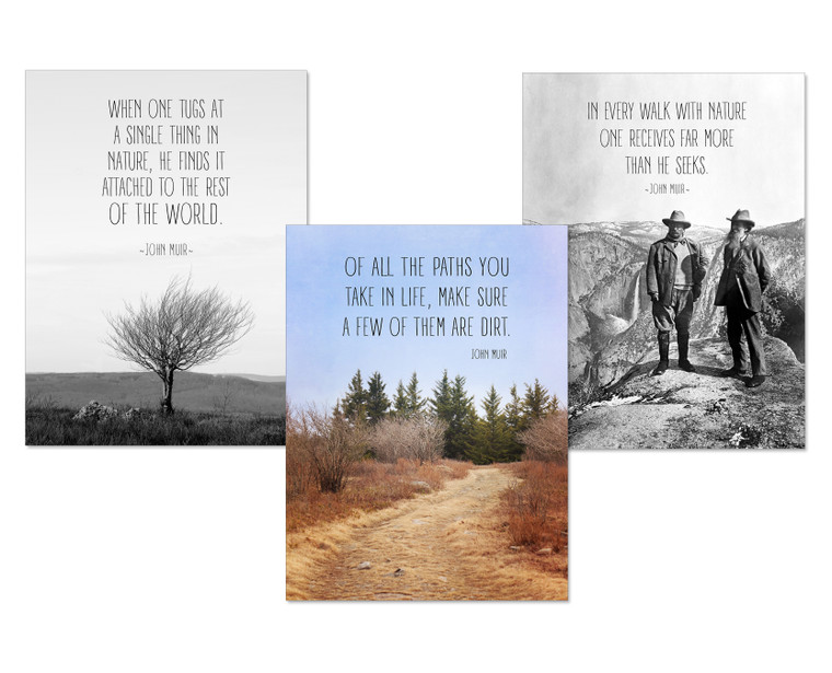 John Muir Nature Quote Poster Set of 3. Inspirational Quote Print ...